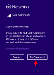 How to log into the CCRI Wireless Network on Windows 8 – CCRI